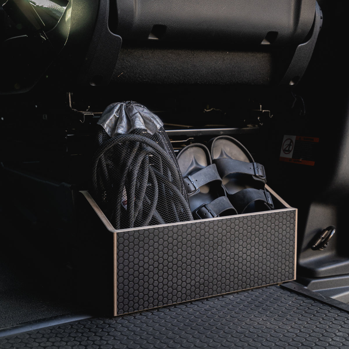 Hexply Seat Cubby – Sprinter Van Storage by Routed Wild